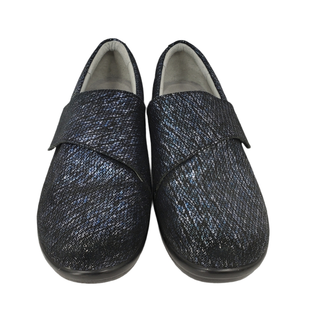 Alegria Lauryn Blue Metallic Leather Comfort Shoes - Gem